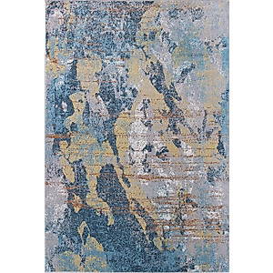 CosmoLiving Manhattan Collection Area Rug, 8' x 10', Gray Glitter
