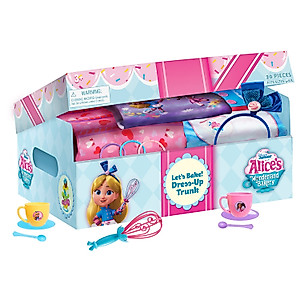 Just Play Disney Junior Alice’s Wonderland Bakery Dress Up and Pretend Play Trunk Set, Size 4-6X, Officially Licensed Kids Toys for Ages 3 Up, Amazon Exclusive