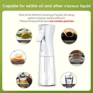 Mistifi Oliver Oil Sprayer for cooking, Spray bottle 6oz, Non-Aerosol Refillable Dispenser Oil Mister FS600 Less is More