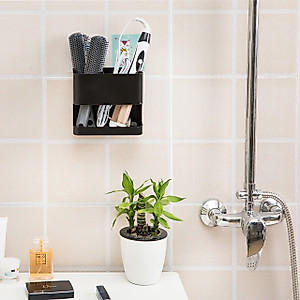 MyGift Black Metal Wall Mount Hair Tools Holder with 2 Slots, Salon Hair Styling Accessories Organizer Rack, Blow Dryer, Straightener and Curling Iron Holder