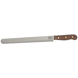 Chicago Cutlery 10-Inch Serrated Bread Knife with Sharp Stainless Steel Blade for Slicing, Cutting, and Scoring Bread, Walnut Tradition Wood Handle Kitchen Knife