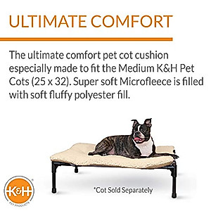 K&H Pet Products Original Pet Cot Microfleece Pad - Tan, Medium 25 X 32 Inches