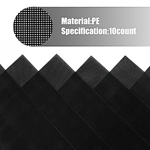 6pcs Plastic Mesh Canvas Sheets, 10 CT Plastic Eye Mesh Sheets for Embroidery Making Divider, Cross Stitch Acrylic Aida Mesh Screen for Yarn Crafts Knit DIY Crochet Projects (13x10inch, Black)