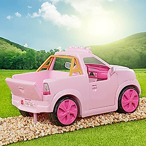 Lori Dolls – Ride & Shine Pickup Truck– Pick-Up Truck for Mini Dolls – Pink Car for 6-inch Dolls – Trailer Hitch & Openable Doors – Toy Vehicle for Kids – 3 Years + LO37113C1Z