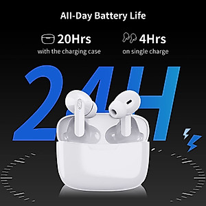 Wireless Earbuds Bluetooth 5.0 Headphones Noise Canceling Ear Buds Earphone with Charging Case 3D Stereo Auto Pairing Built-in Mic 24H Play Time Bluetooth Earplugs for iOS Android