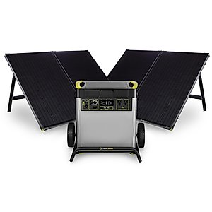 Goal Zero Yeti Portable Power Station - Yeti 6000X w/ 6,071 Watt Hours Battery Capacity, USB Ports, AC Inverter, 2 Boulder 200 Briefcase Solar Panels - Rechargeable Generator for Home, RVs, Work Sites