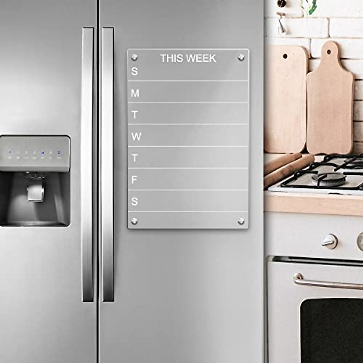 Magnetic Notepad - Acrylic Clear Weekly Meal Planner Board Resuable Dry Erase Board Week Calendar Refrigerator(Magnet)