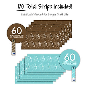 KETO-MOJO Test Strip Combo Pack for Use ONLY with The New GK+ Meter | 60 Blood Glucose + 60 Blood Ketone (120ct)