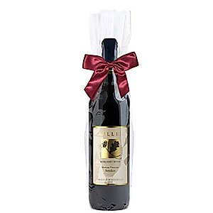 Purple Q Crafts Clear Cellophane Bags For Wine Bottles 6" x 18" Wine Gift Cello Bags With 50 Gold 4" Twist Ties (50 Pack)
