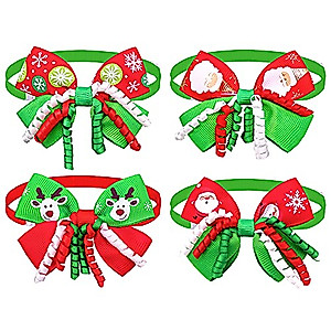 Christmas Puppy Dog Bowtie Curves 10pcs/Pack Dog Bows Necktie Styles for Christmas Dog Accessories