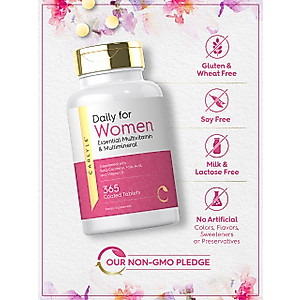 Carlyle Women's Multivitamin | 365 Tablets | Vitamin and Mineral Supplement | Non-GMO, Gluten Free
