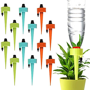 Plant Self Watering Planter Insert Spikes Stakes, Plant Watering Devices, Automatic Plant Waterer for Vacations Outdoor Indoor Potted Plant Drip Irrigation Watering Devices (12 Pack)