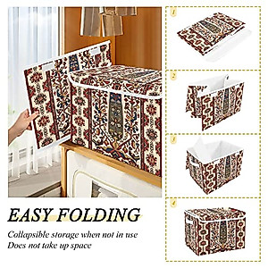 linqin Home Storage Bins Storage Containers for Fabric Tribal Pattern Towel Chests 12x12x16