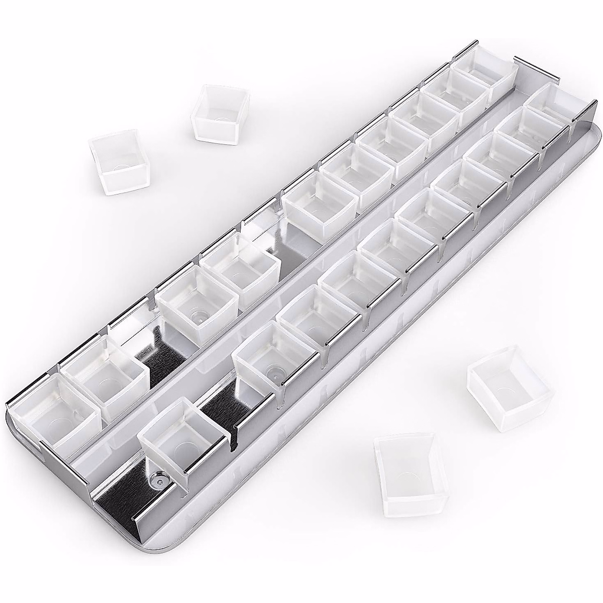 ARTEZA Empty Watercolor Palette Tin, 24 Half Pans, Customizable Portable Empty Half Pans for Watercolor Paints