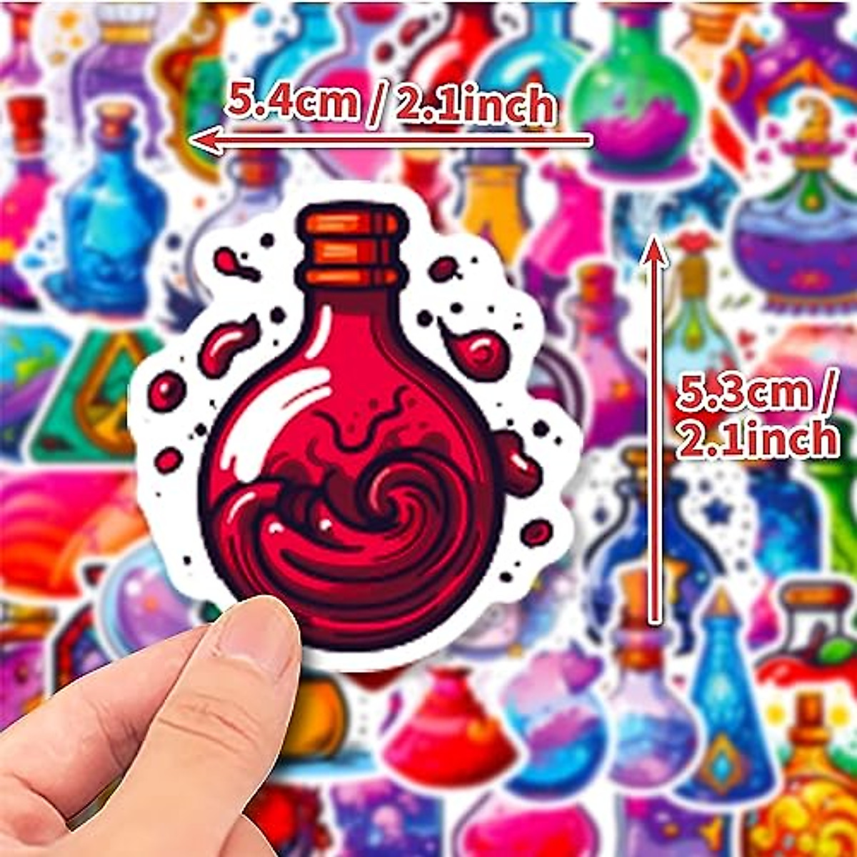 50Pcs Cute Cartoon Apothecary Magic Potion Aesthetic Stickers Decals Notebook Laptop Phone Car Stickers Kids Classic Toy Cute Vinyl Stickers Gifts for Girls,Boys,Kids Decoración De Pegatinas