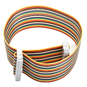 Heyiarbeit 2pcs IDC Rainbow Wire Flat Ribbon Cable 34 Pin 30cm Length 2.54mm Pitch