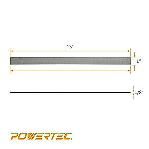 POWERTEC 128054 15-Inch HSS Planer Knives for JET 708529G JWP-15CS JWP-15HO, Set of 3