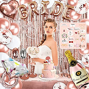 PARTY SPOT! 131 PCS Rose Gold Bachelorette Party Decorations Kit for Girls Women, Bridal Shower Decorations Set, Balloons, Plates Cups Straws for Guests