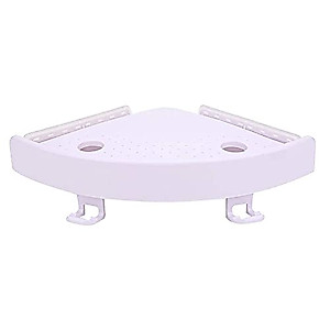 White Triangular Shower Shelf, Bathroom Shelf, Dust‑Proof Hotel For Home Bathroom Laundry