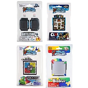 Worlds Smallest Board Games Set of 4 - Clue, Sorry, Battleship, Blokus (Bundle)