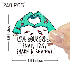 Wailozco 240 PCS Love Your Order Halloween Stickers,Funny Small Business Envelopes Stickers for Business Packages/Handmade Goods/Bags,Halloween Theme Small Shop Business Stickers for Envelopes Seals