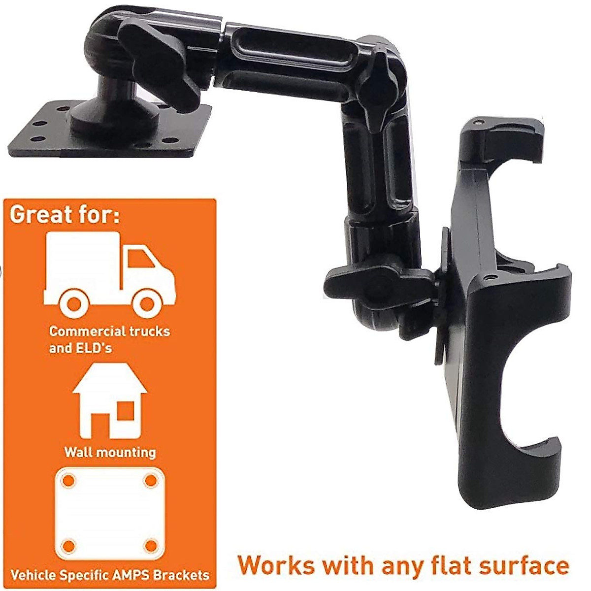 ChargerCity Universal ELD Drill Base Industrial Alloy Heavy Duty Metal Mount Holder for All Tablets and Smartphones Device Pro (All Generations)