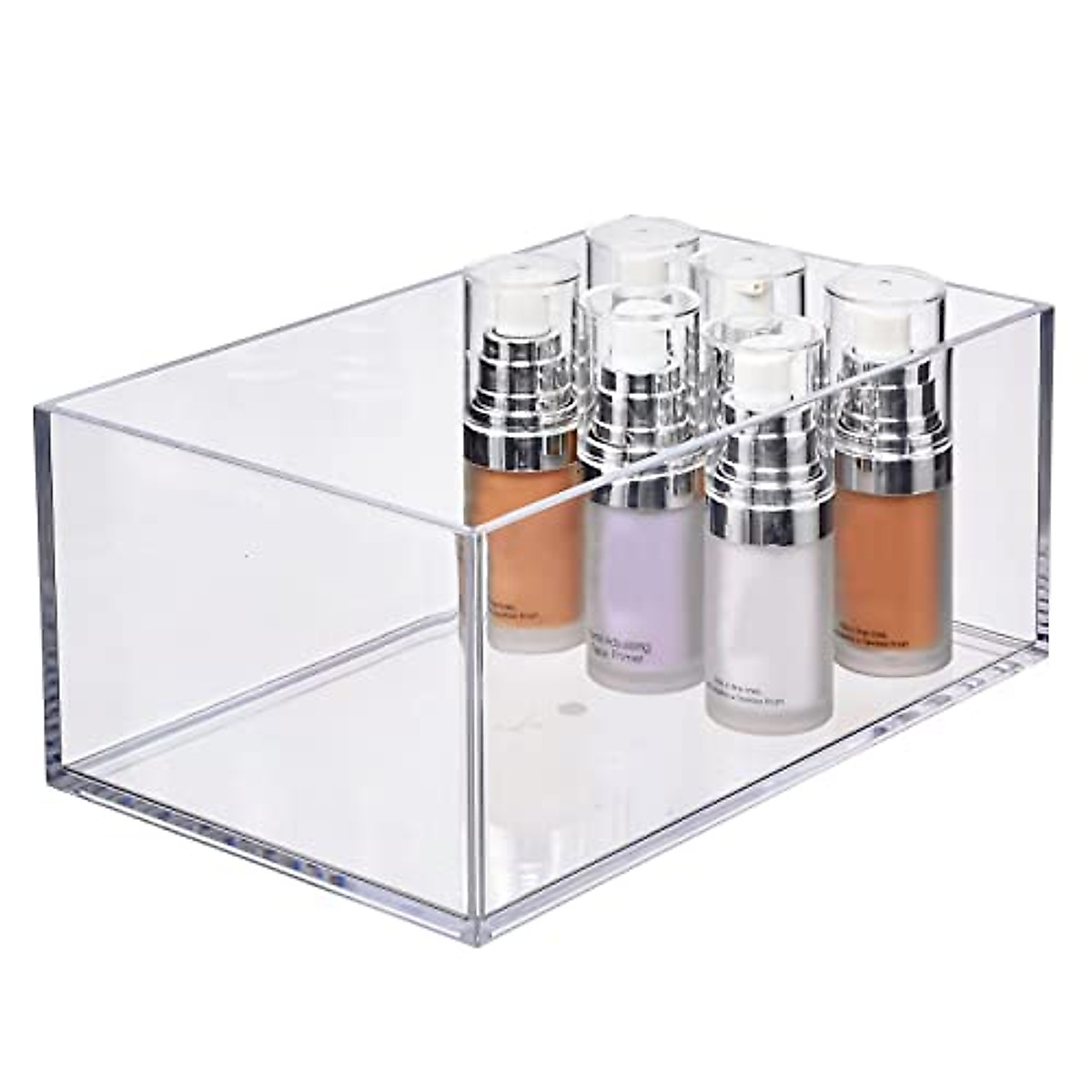 mDesign Small Bathroom Storage Organizer Bin for Soap, Body Wash, Shampoo, Lotion, Conditioner, Hand Towels, Hair Accessories, Body Spray, Mouthwash - Prism Collection - 6 Pack - Clear