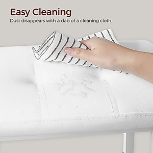 MAHANCRIS Bar Stools, Set of 2 PU Upholstered BarStools, 23.6-Inches Bar Chairs, Counter Height Bar Stools for Kitchen, Dining Room, Bar, Easy Assembly, White BABW04R01