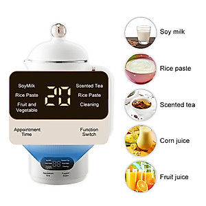 WOOLALA 110V Soy Milk Maker Machine with Screen, 350ML Personal Health Stew Cup Powerful Blender & Automatic Brewing for Smooth Vegan Nut Milk Maker,12 Hours Appointment