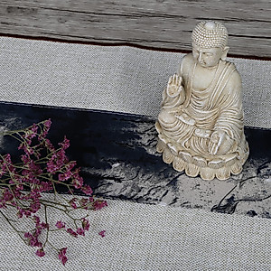Exqelf Buddha Statue, Praying Buddha Decor Figurine, Meditating Buddha Serene Decorative Figurine for Home Office Desktop Outdoor Garden Yard Decoration, Yoga Zen Décor(Small)