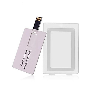 20 PCS 8GB Free Custom Your Logo/Image Card USB Flash Pen Drive with Box, Personalized Customizable Photography Wedding Photo Logo Memories Stick Card USB Flash Drive Promotional Gift