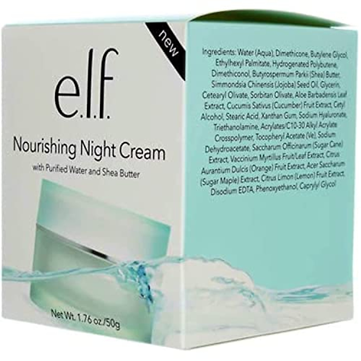 e.l.f. Nourishing Night Cream, Ultra-Hydrating Face Moisturizer, Infused with Shea Butter & Jojoba Oil, Soothes & Softens Skin, 1.76 Oz