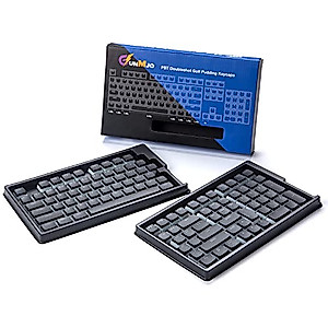 GUNMJO Golf Pudding PBT Doubleshot Keycaps for Gaming Keyboard with Cherry MX Switches, Spherical PBT Keycaps for Backlit Mechanical Keyboard, OEM Profile 111 Keys with 6.25U Space Bar, Black Color