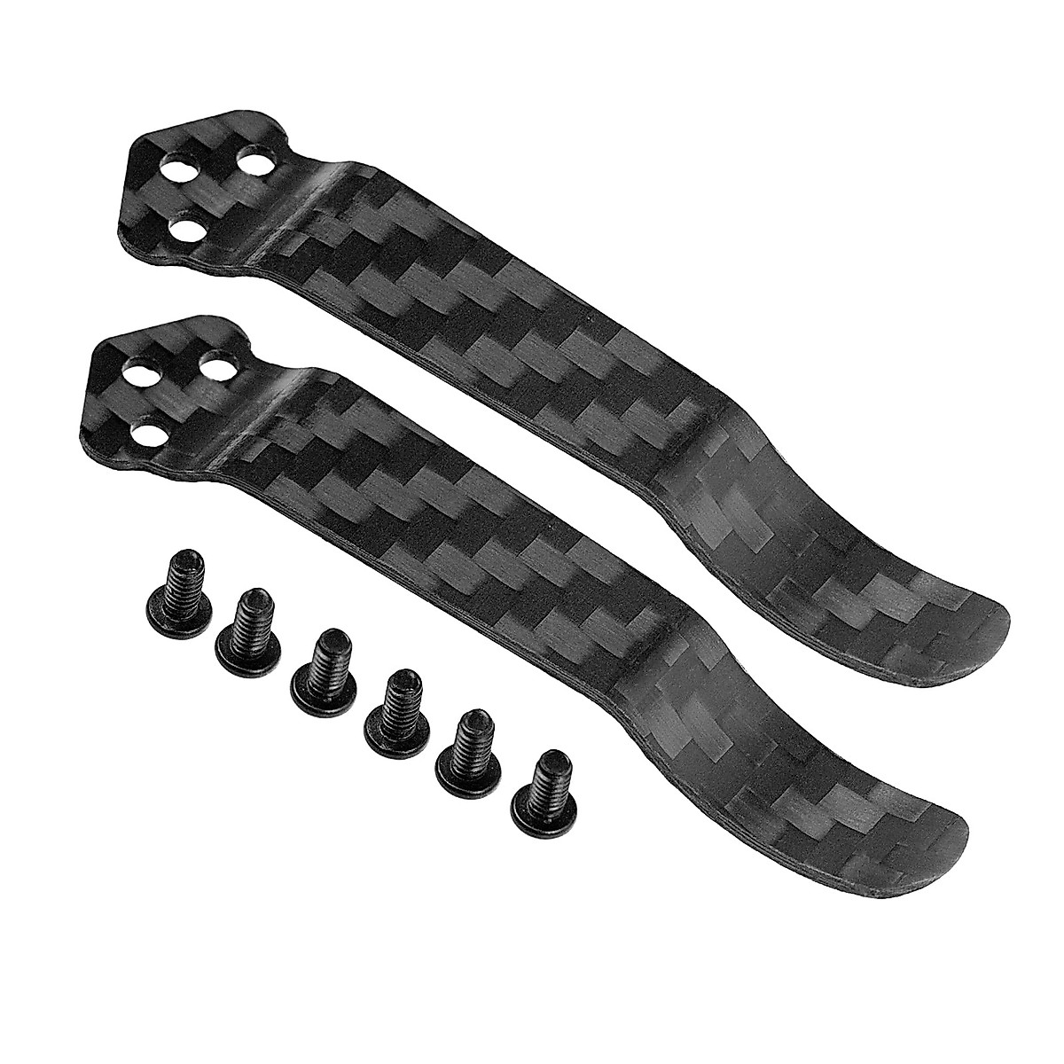 2 Pieces Knife Pocket Back Clip, 3-hole Titanium Alloy Deep Carry Pocket Clip with Screws, Luxury Carbon Fiber Knife Replacement Clip for Spyderco C10, C11, C41, C81, C90, C95, C101, C149, C223