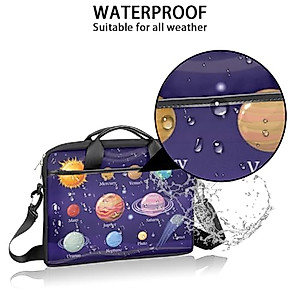 Planet Laptop Computer Bag Waterproof Shoulder Messenger Bag 13-15 inch Durable Laptop Tote Bag with Shoulder Strap Handle Lightweight Crossbody Briefcase