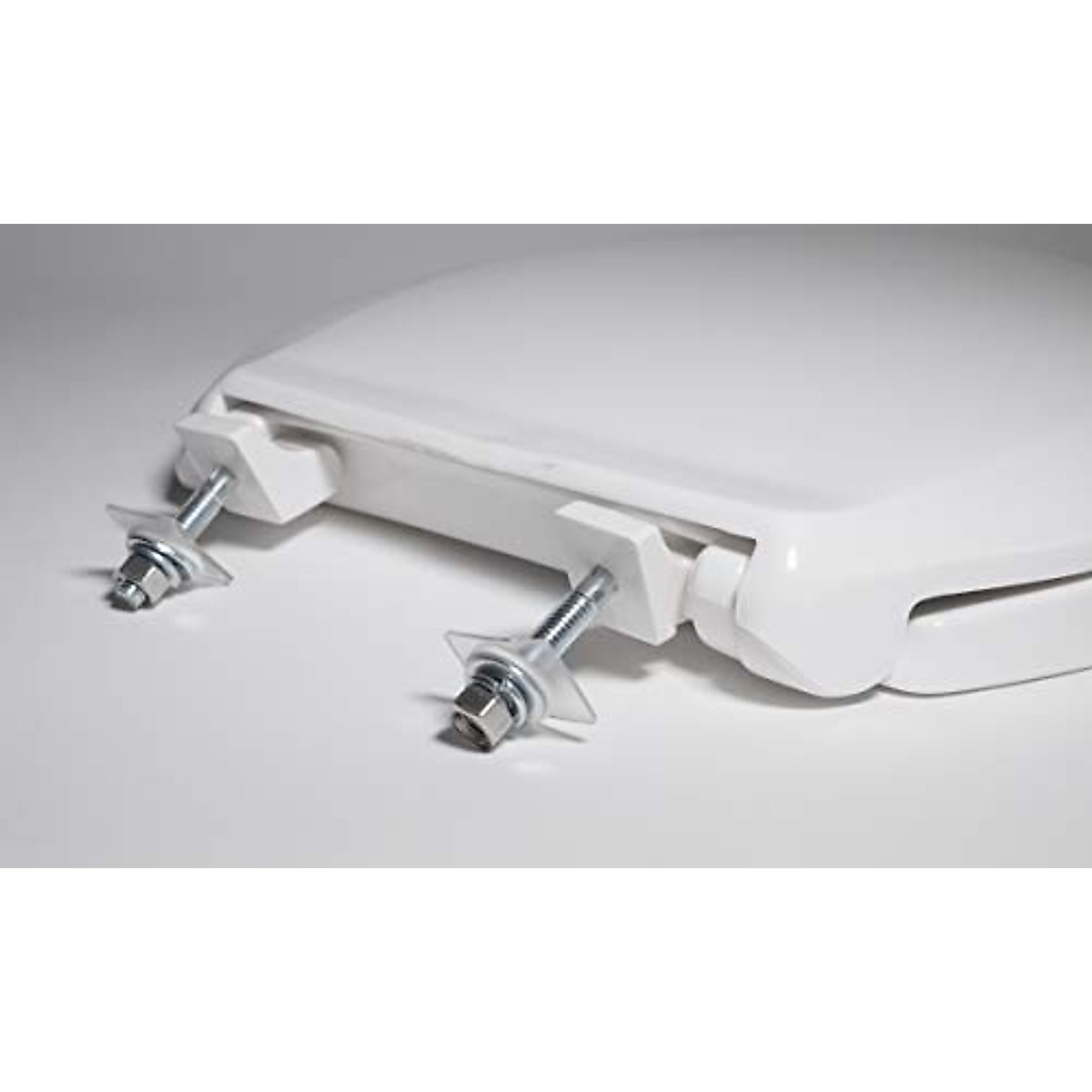 Centoco 820STS-001 Elongated Plastic Toilet Seat, Open Front with Cover, Stainless Steel Hinge, Heavy Duty Commercial Use, White