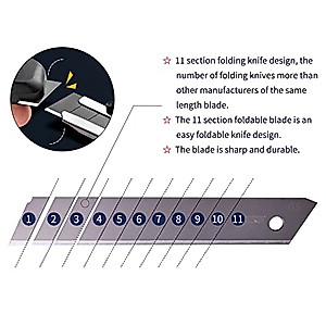WEXWE 18mm Utility Knife Replacement Blades,60 Degree Snap Off SK4 Steel Blades for Retractable Cutting Knives, Hobby, Craft Knife, Box Cutter 20PCS
