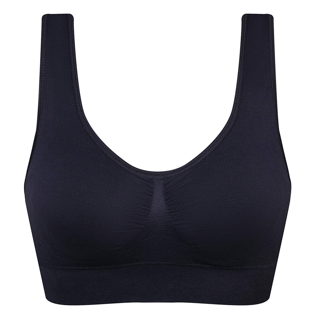 Women's Comfort Workout Sports Bra Low-Impact Activity Sleep Bras 6 Black L