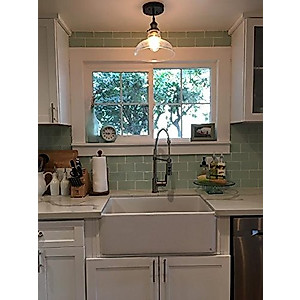 CLAXY Ecopower Industrial Edison Vintage Style 1-Light Pendant Glass Hanging Light