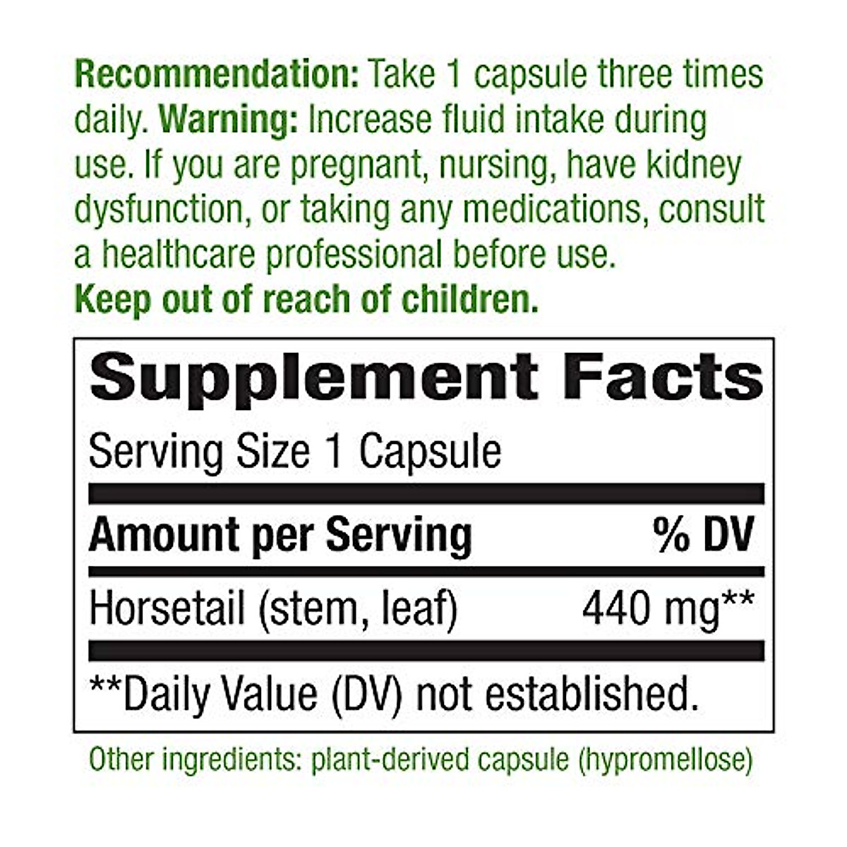 Nature's Way Premium Herbal Horsetail Grass 440 mg 100 VCaps