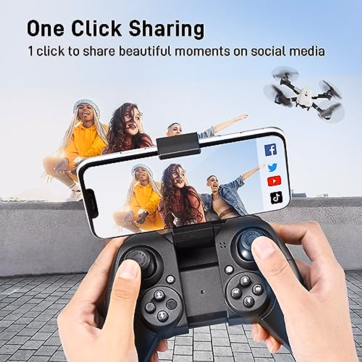 Drones with Camera for Adults - 1080P FPV Drone with Carrying Case, Foldable RC Drone W/2 Batteries, Altitude Hold, Headless Mode, ATTOP Camera Drones for Adults/Beginners, Girls/Boys Gifts