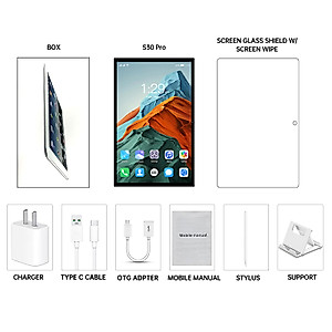 WV LeisureMaster S30 Pro Tablet,10.1-inch Tablet, Android 13 Tablet, 8GB + 256GB RAM, Octa-Core Processor, 1920 * 1200 Resolution 5g Tablet, 24MP + 13MP, 8000mah Battery, Bluetooth 5.2 with GPS（Blue