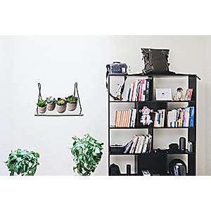 Pastlla 12" Bookshelf Wall Wooden Floating Wall Shelf Mounted Bedroom Wall Decor Bookshelf Living Room Flower Shelf for Office, Kitchen, Natural Burned Rustic Wood Wall Shelf with Metal Bracket(White)