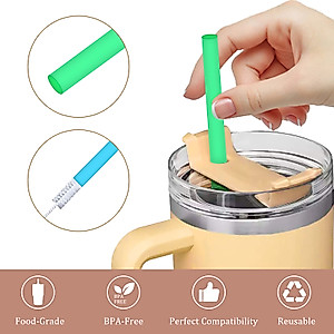 Silicone Replacement Straws for Stanley 40 oz 30 oz Cup Tumbler -6 PCS Straws Replacement for Stanley Adventure Travel Tumbler, Straw with Cup Cleaner for Stanley 40 oz 30 oz Cup