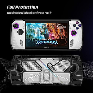 MES MERRY Kickstand Case for 2023 ASUS ROG Ally Handheld, ROG Ally 7 Accessories Protective Cover Grip with Stand (Clear Black)