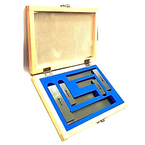 Assorts' Precision Machinist 2"/ 3"/ 4" & 6" Inches Steel Try Square DIY General Workshop Tools (Set of 4 Sizes) for Metal & Wood Workers-Supplied in a Plastic Box