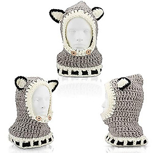 BicycleStore Kids Winter Hat, Girls Boys Knit Caps Scarf Hats Grey