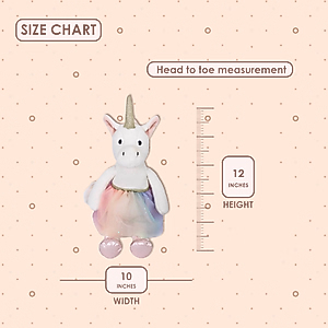 MON AMI Zoey The Unicorn Stuffed Animal - 17", Soft & Cuddly Stuffed Plush Animal Doll, Unicorn Gifts for Girls/Kids, Use as Toy or Nursery Room Decor