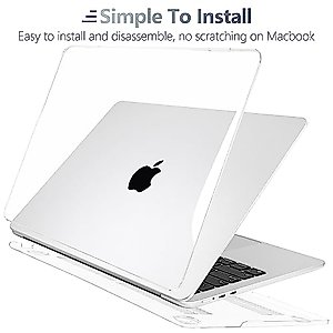 Batianda Compatible with New MacBook Air 15 inch Case 2024 M3 M2 Chip Model A3114/A2941, Hard Shell Case with Screen Protector TPU Keyboard Cover and OTG adapter, Crystal Clear
