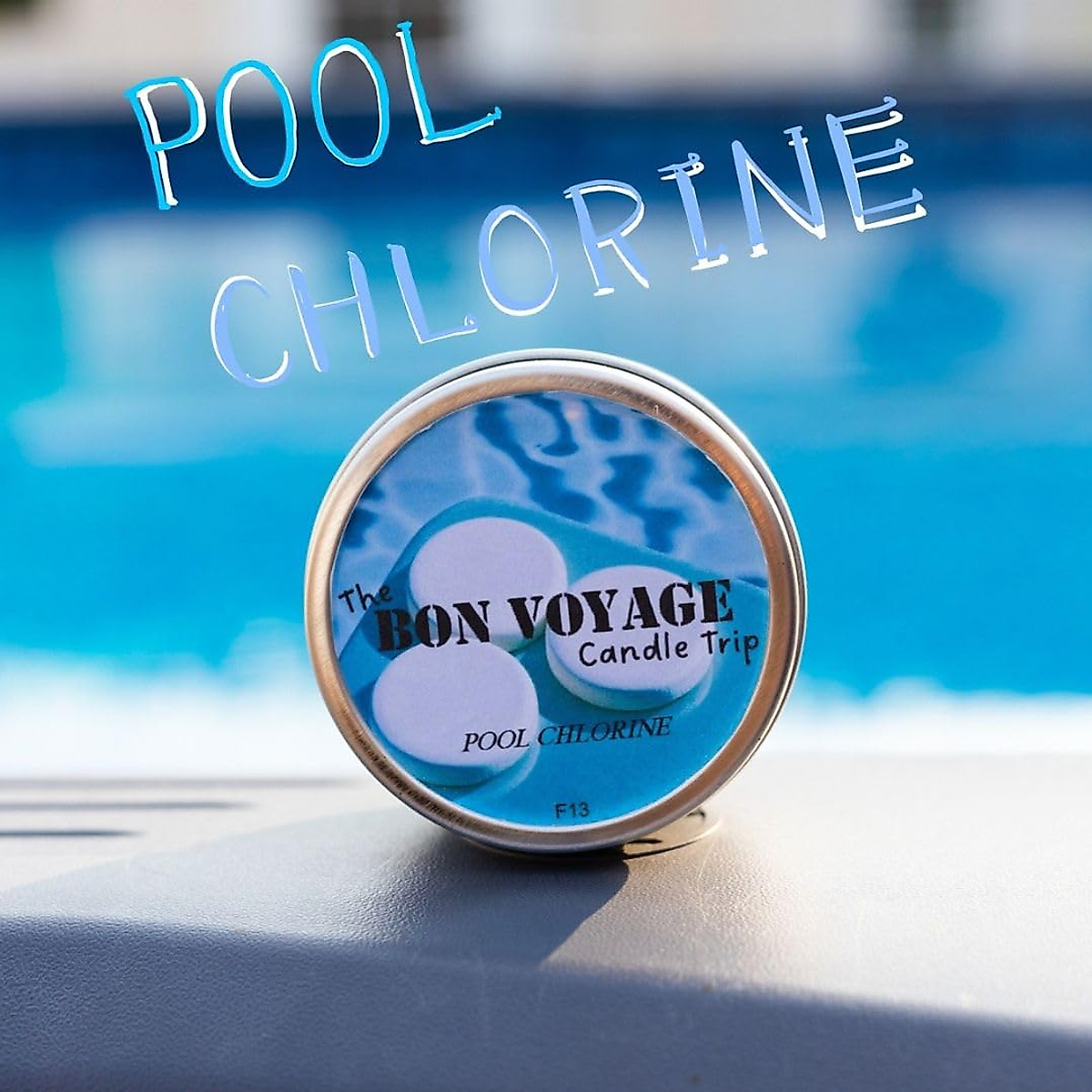 Bon Voyage Pool Chlorine Scented Candles - 4oz Jar Candle - Paraffin Wax Aromatherapy Candles for Home & Gifts for Family and Friends